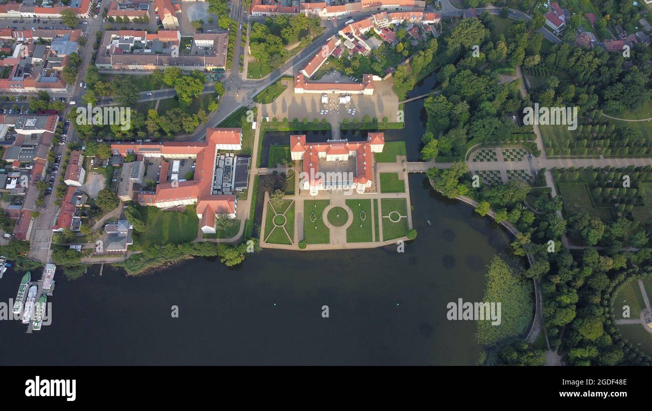 Aerial view of Rheinsberg Palace, Schloss Rheinsberg, Germany Stock ...