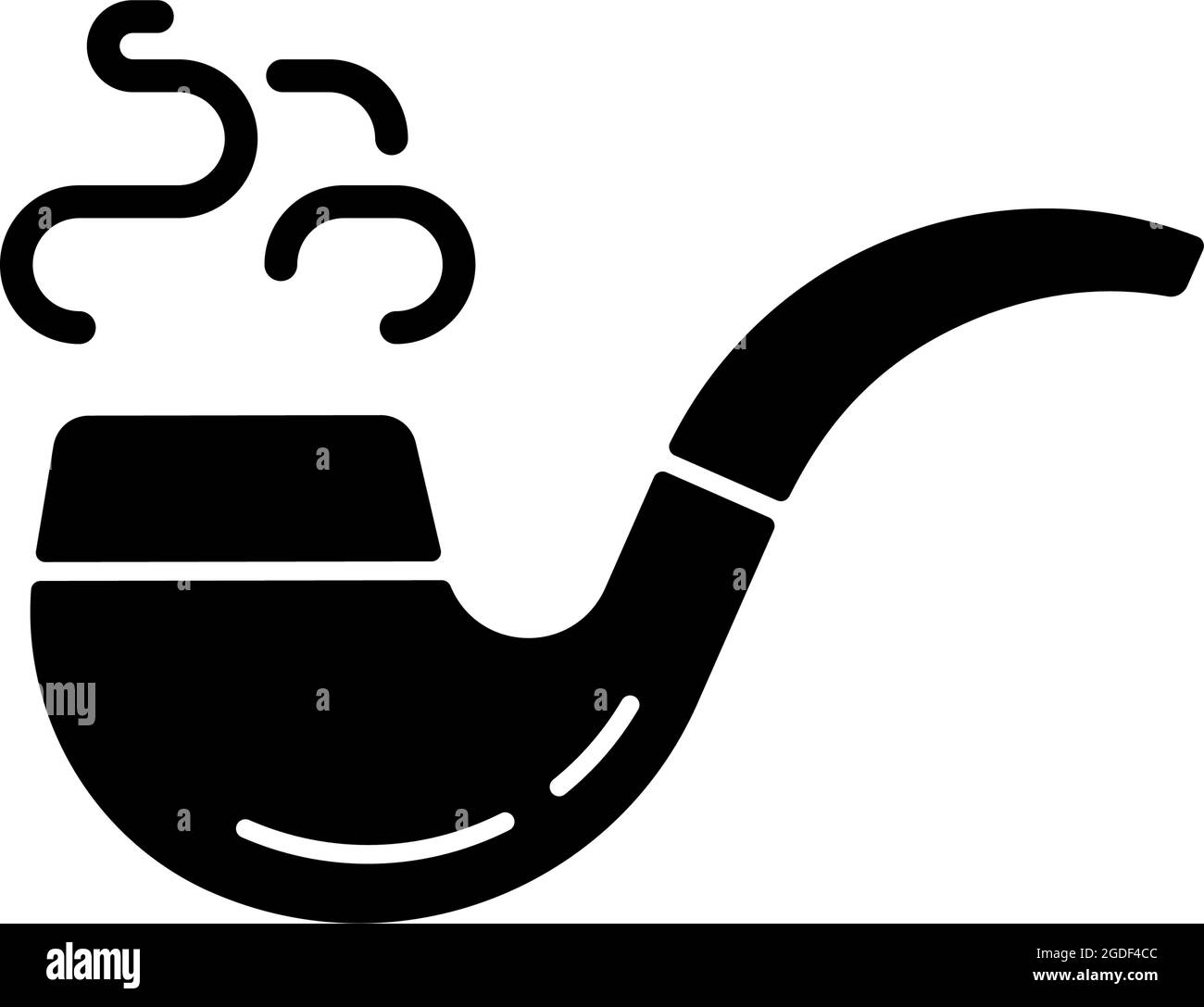 Vintage smoking pipe black glyph icon Stock Vector Image & Art - Alamy