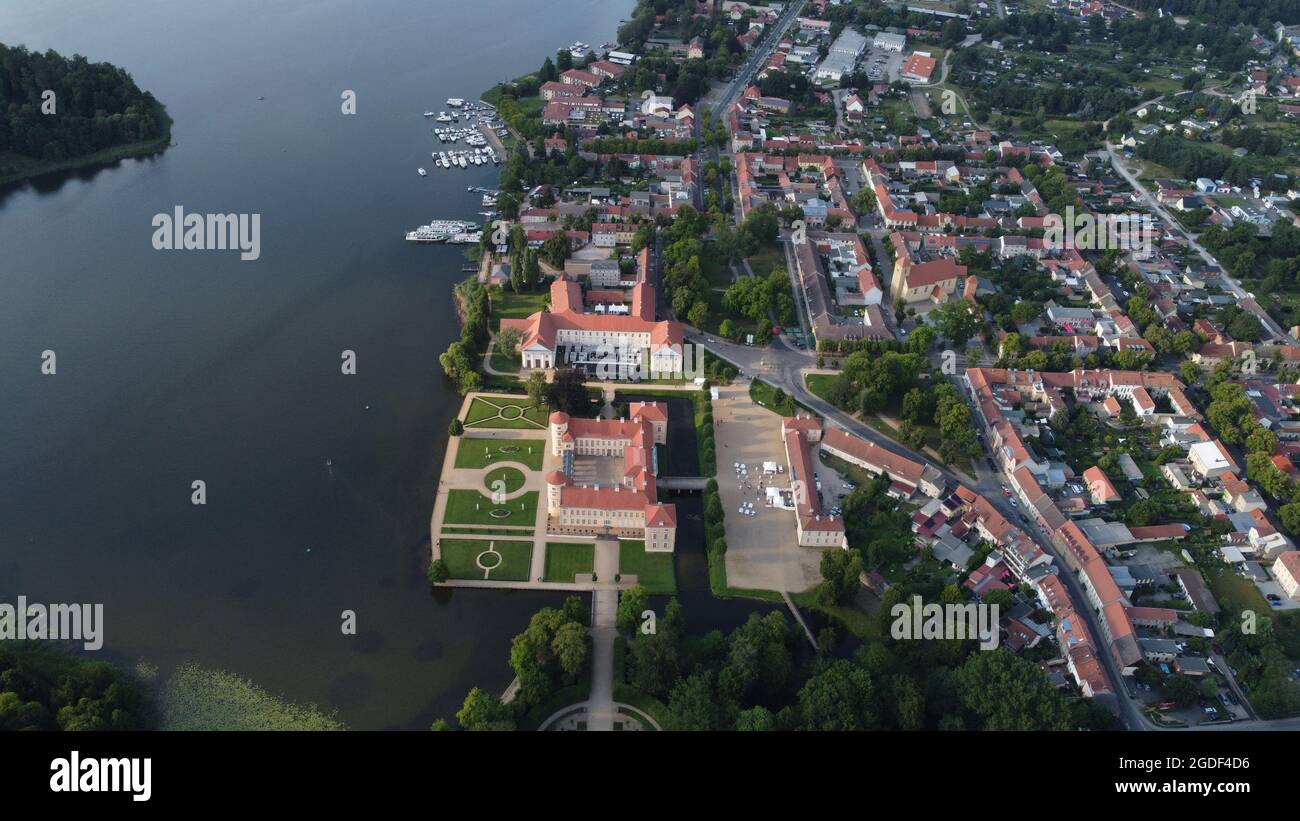 Aerial view of Rheinsberg Palace, Schloss Rheinsberg, Germany Stock ...