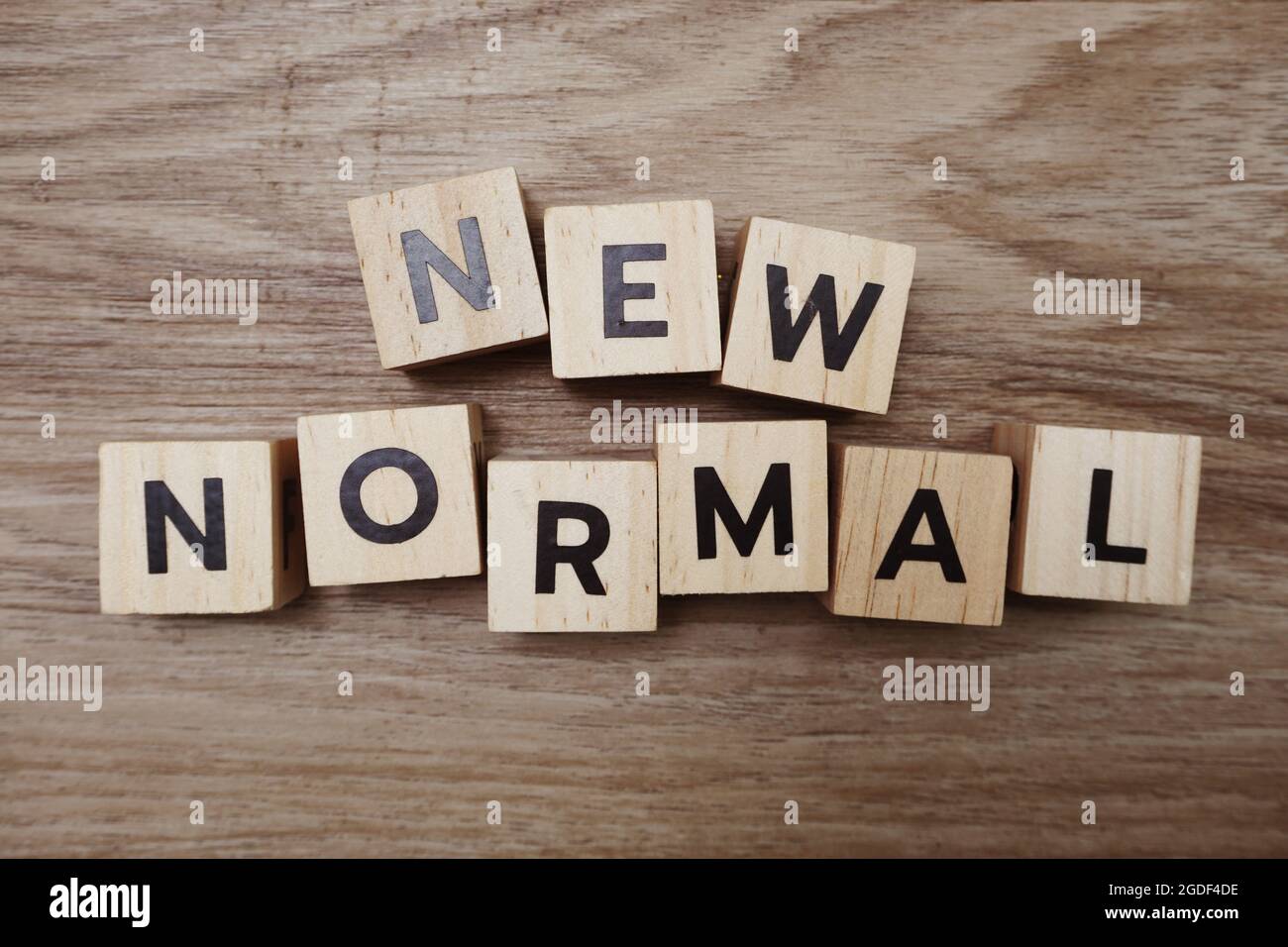 New Normal alphabet letters on wooden background Stock Photo - Alamy