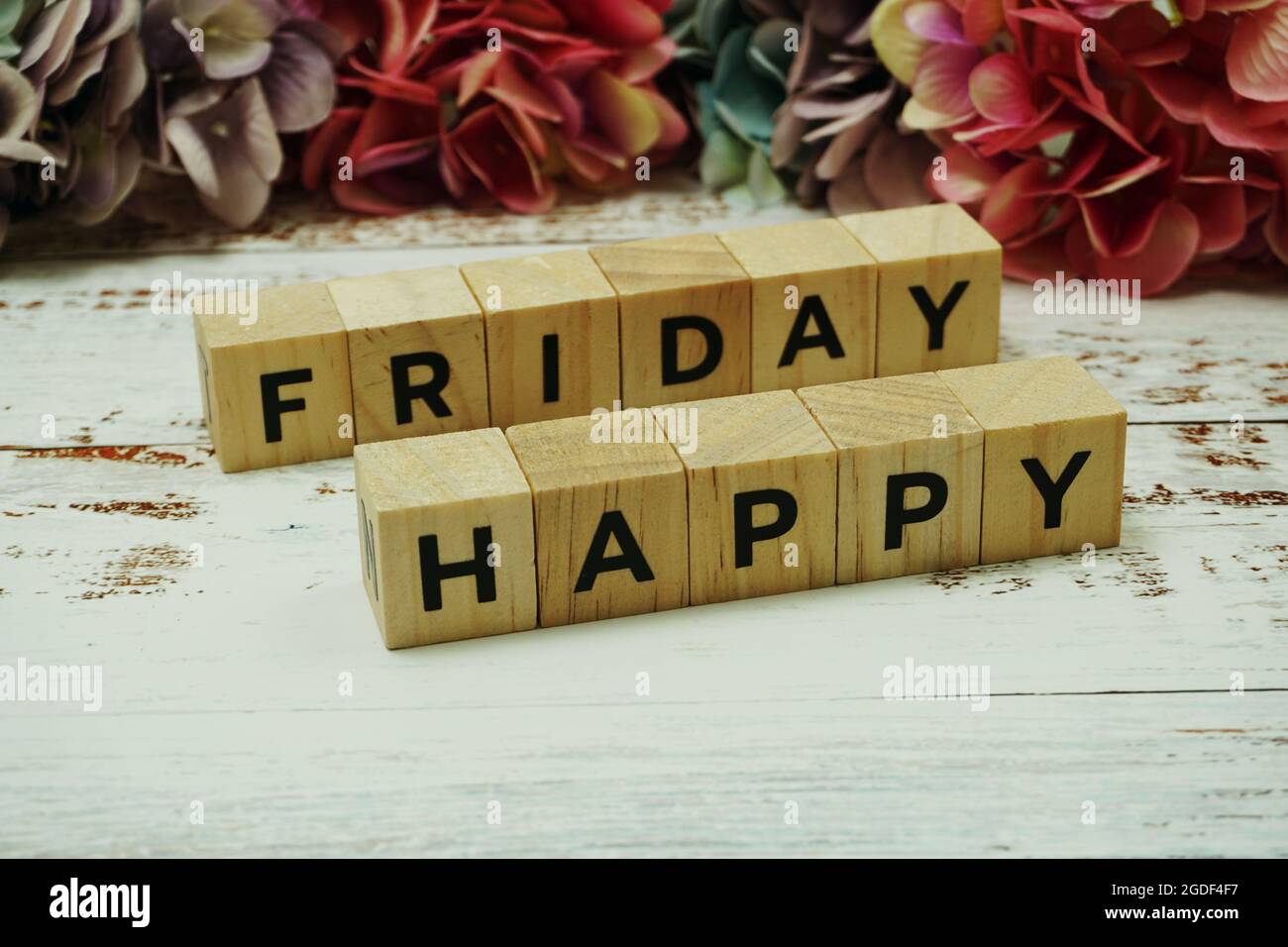 Happy Friday alphabet letter on wooden background Stock Photo - Alamy