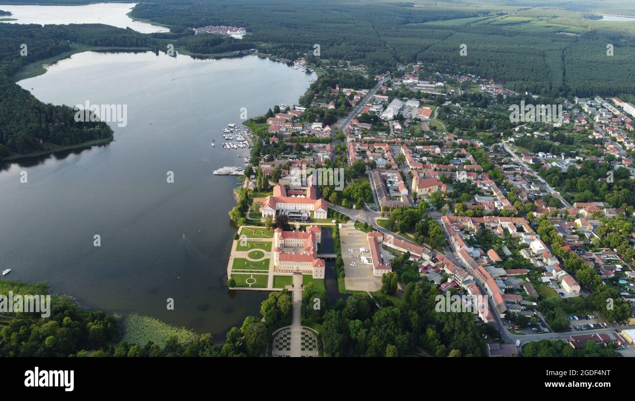 Aerial view of Rheinsberg Palace, Schloss Rheinsberg, Germany Stock ...