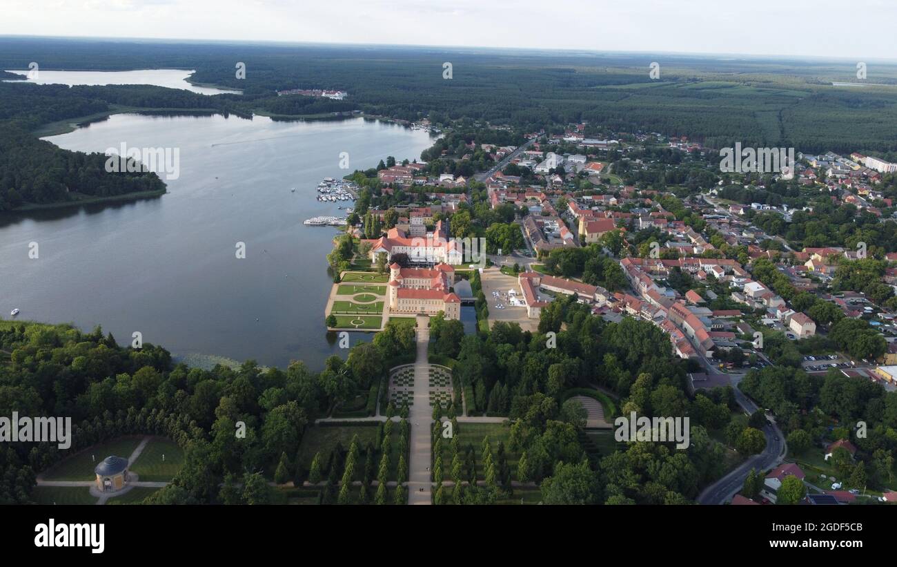 Aerial view of Rheinsberg Palace, Schloss Rheinsberg, Germany Stock ...