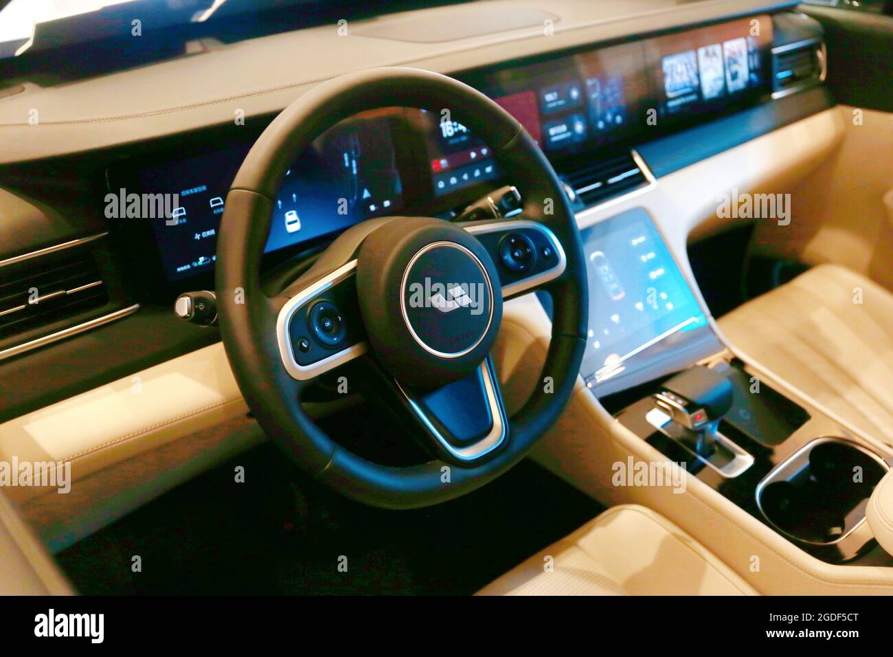 SHANGHAI, CHINA - AUGUST 12, 2021 - Li ONE, a smart electric car brand ...