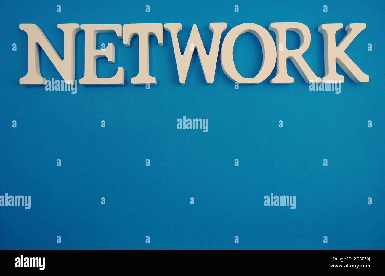 Network alphabet letters on blue background Stock Photo - Alamy