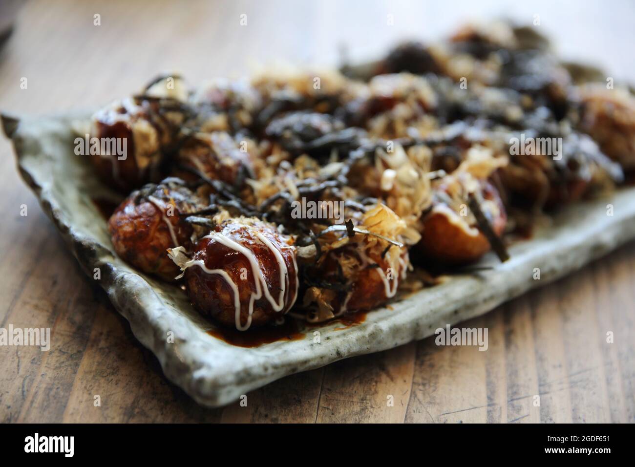 Takoyaki on wood background hi-res stock photography and images - Alamy