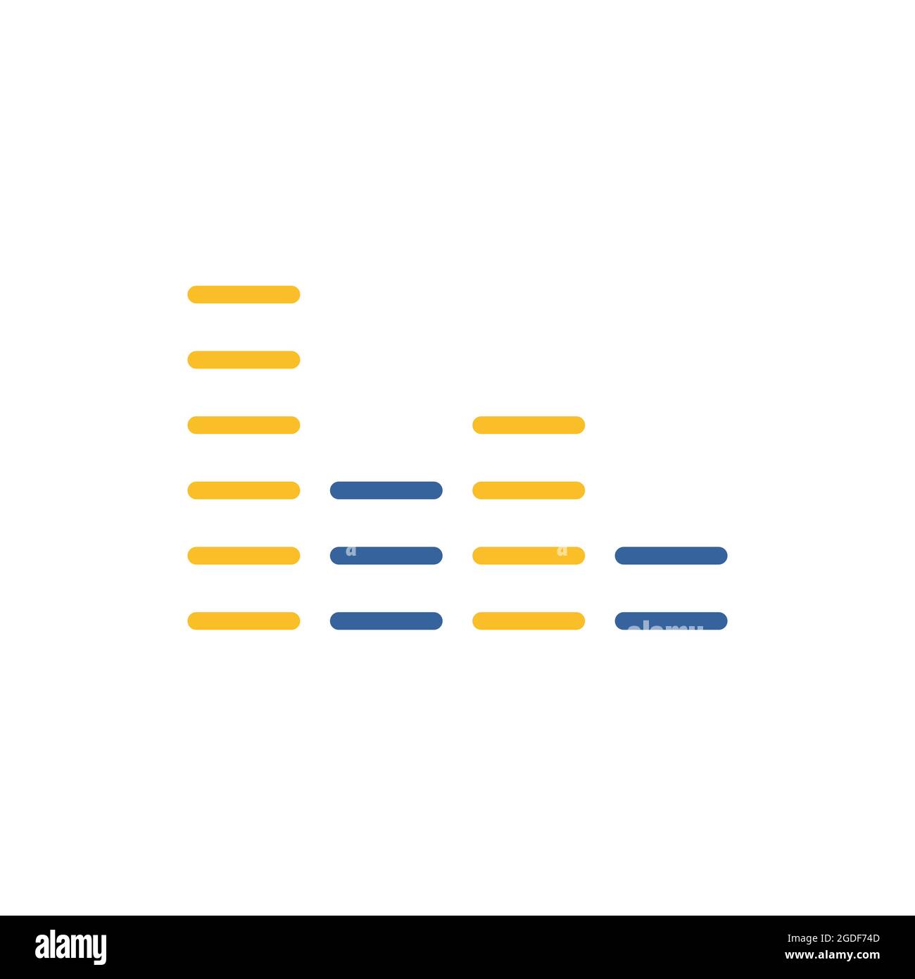 Equalizer, frequency with dashes vector icon. Audio signal. Music sign ...