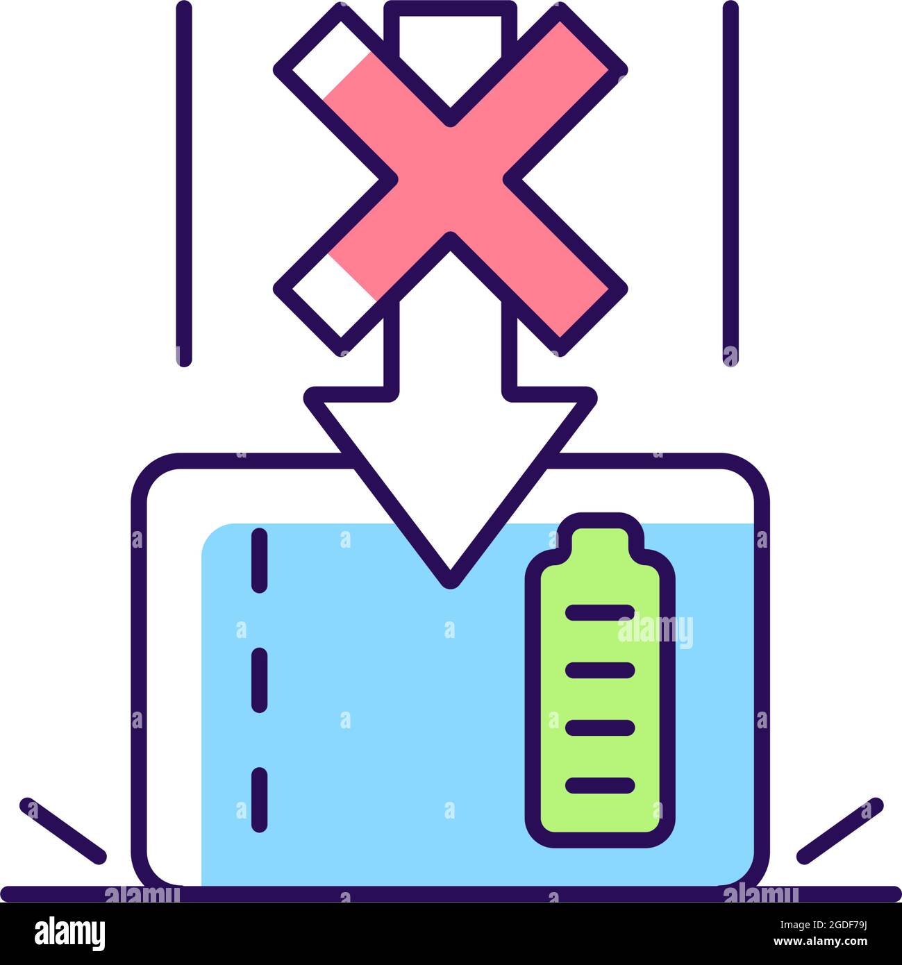 Dont drop powerbank RGB color manual label icon Stock Vector Image ...