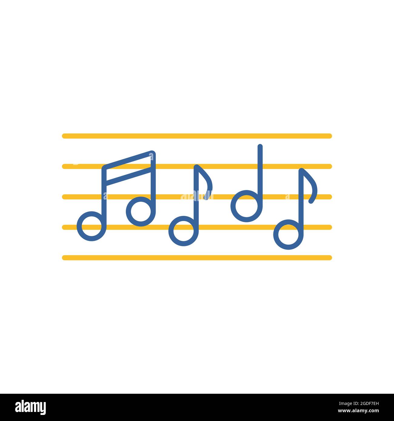 Stave and music notes vector icon. Melody, classical music, sound ...