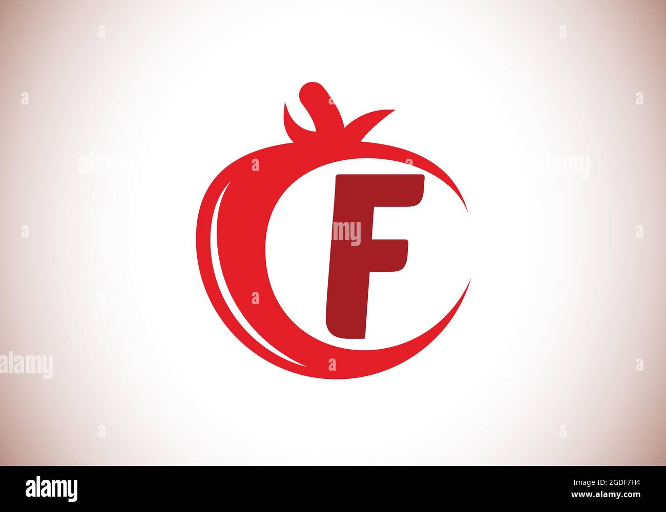 Initial F monogram alphabet with tomato. Tomato logo design template ...