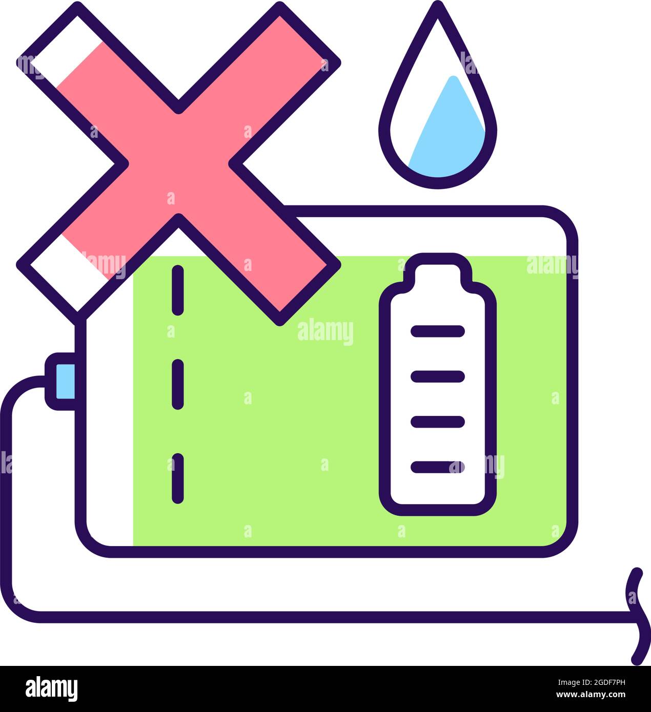Avoid rain and wet locations RGB color manual label icon Stock Vector ...