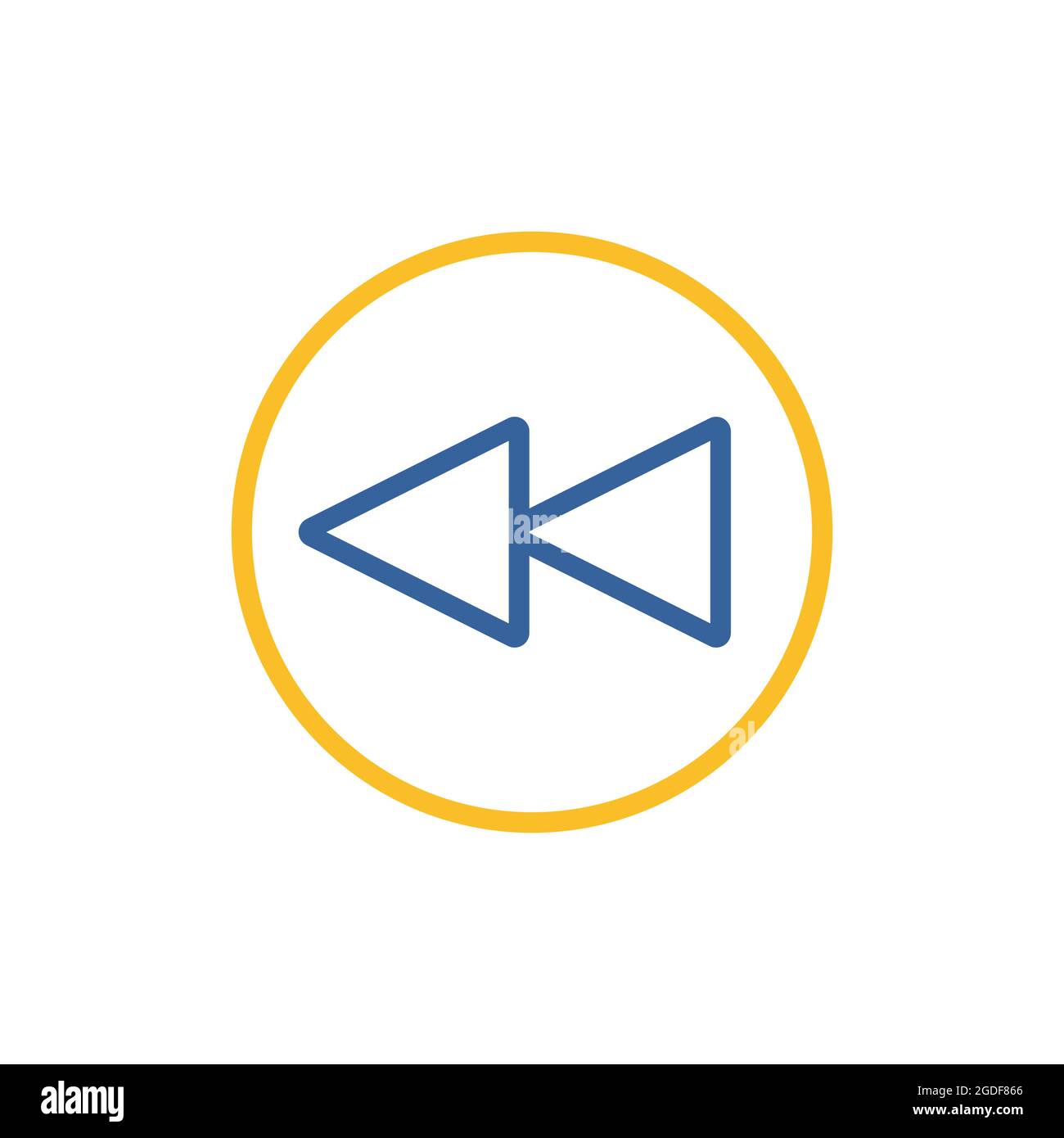 Play previous track button vector flat icon. Graph symbol for music and ...