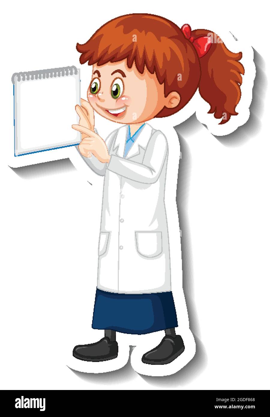 Scientist girl cartoon character with science experiment object ...