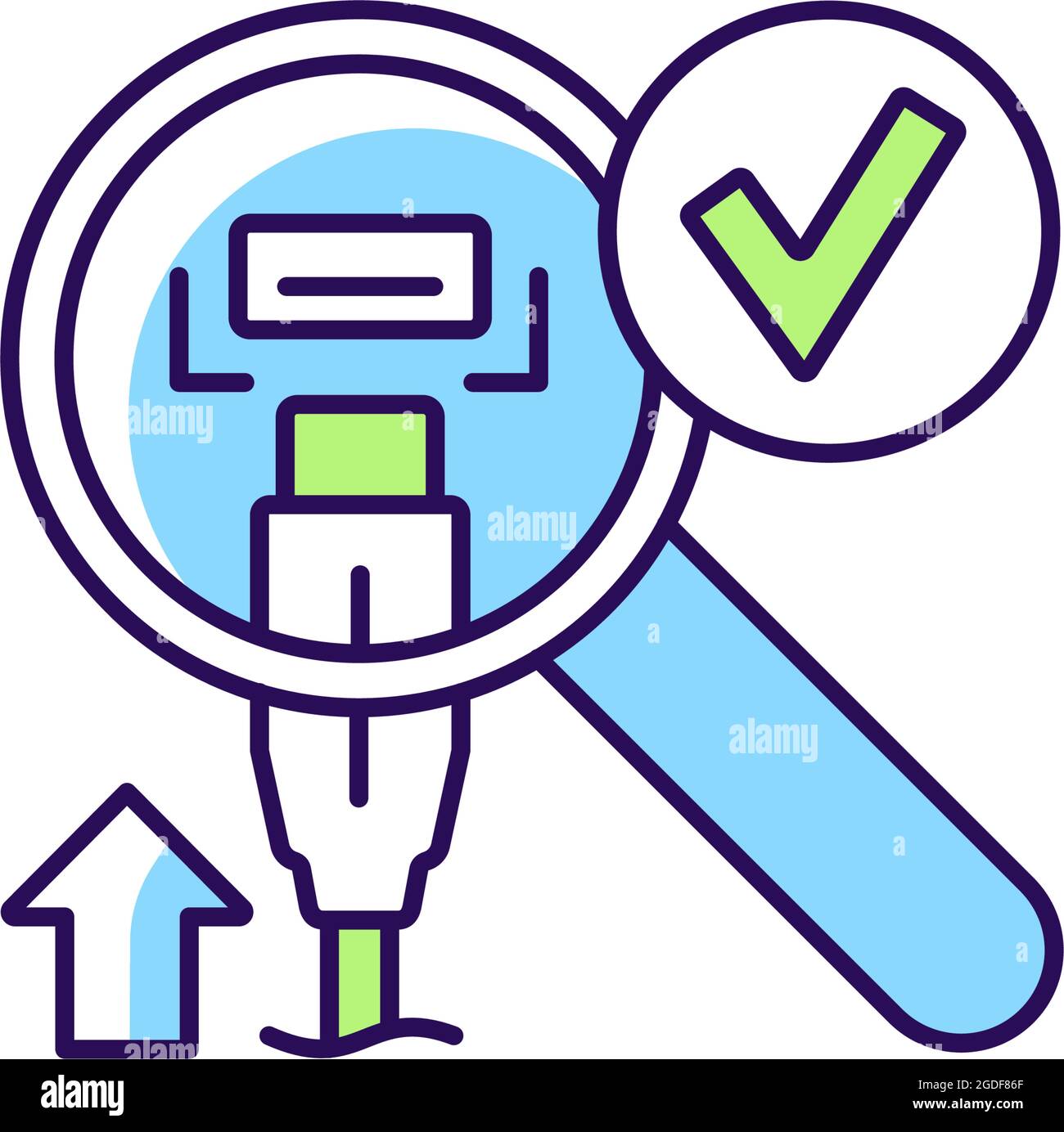 Check if connector and port match RGB color manual label icon Stock ...