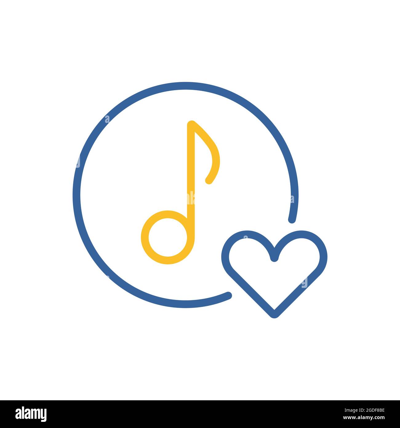 Musical note icon, music icon with heart sign. Like music icon. Musical ...