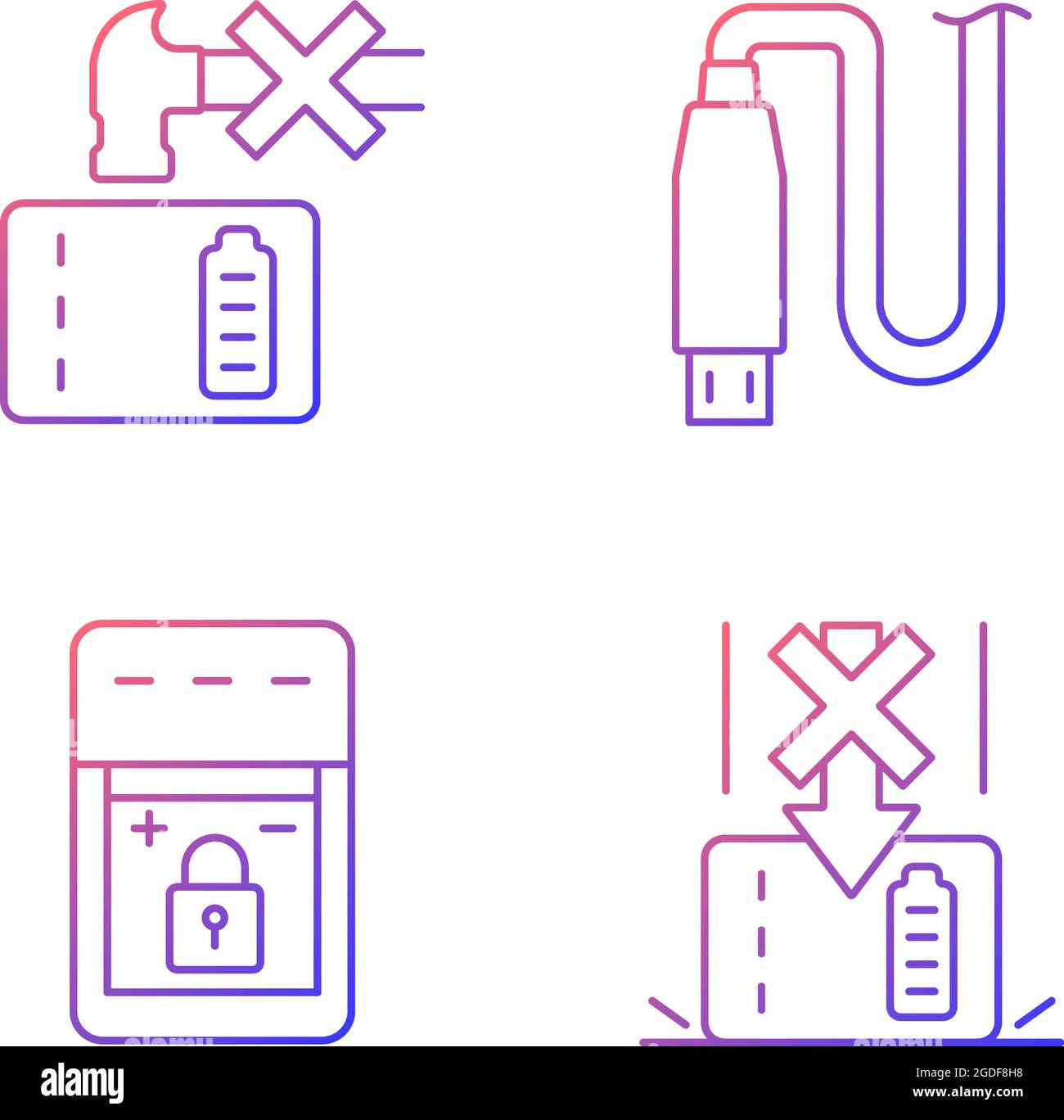 Powerbank for gadget user gradient linear vector manual label icons set Stock Vector Image & Art ...