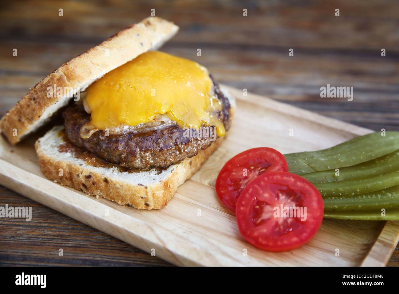 Delicious juicy hamburger in hi-res stock photography and images - Alamy