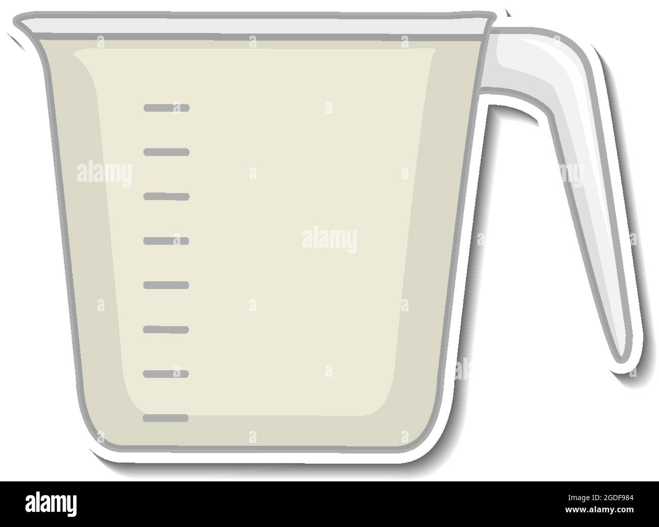 Measuring cup sticker on white background illustration Stock Vector ...