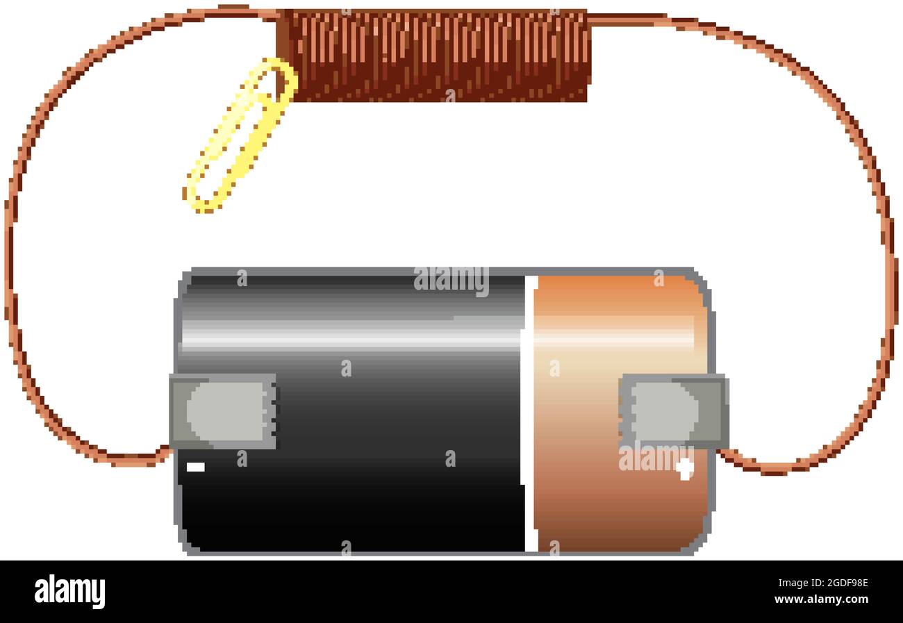 Circuit diagram with battery and copper illustration Stock Vector Image ...