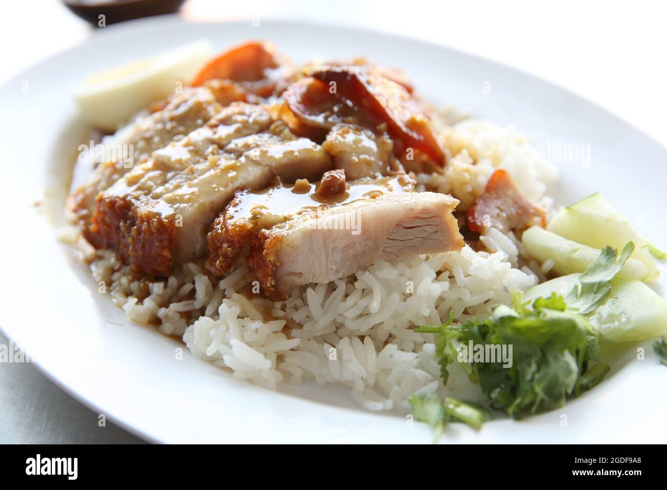 rice roasted red pork Stock Photo - Alamy