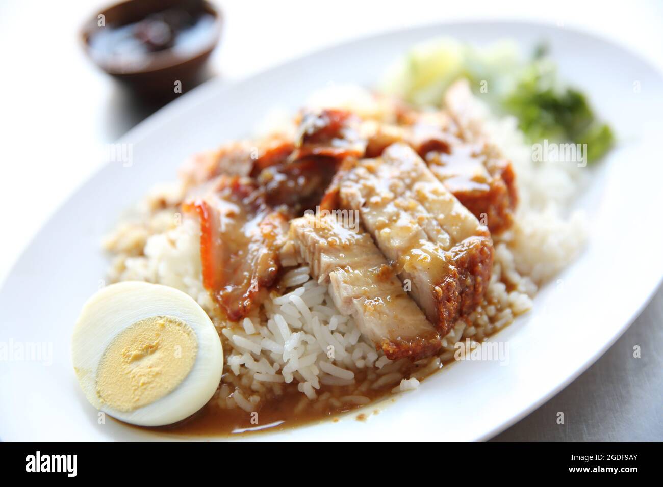 rice roasted red pork Stock Photo - Alamy
