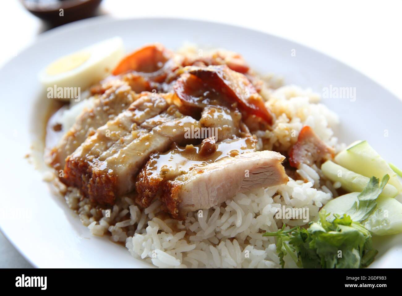 rice roasted red pork Stock Photo - Alamy