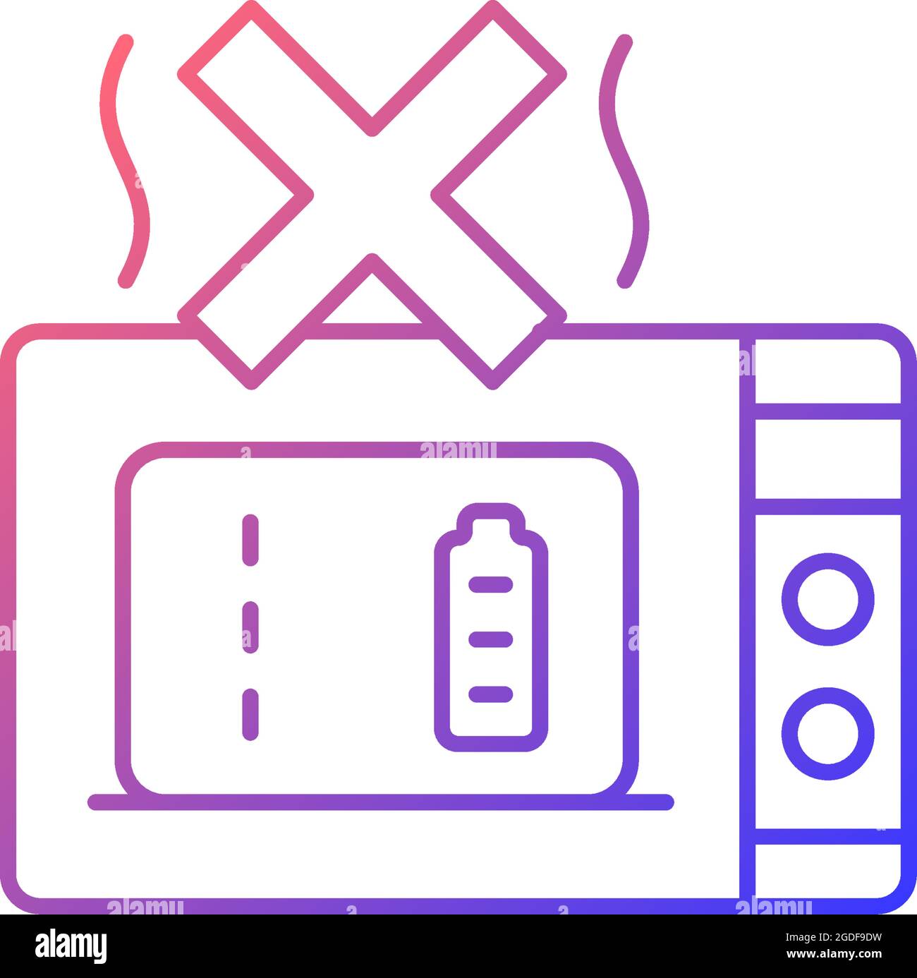 Dont microwave powerbank gradient linear vector manual label icon Stock Vector Image & Art - Alamy