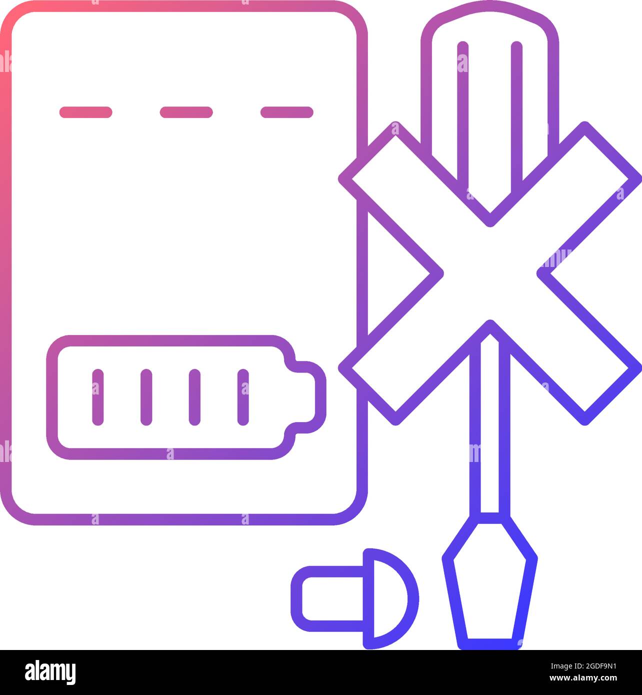 Dont disassemble powerbank gradient linear vector manual label icon Stock Vector Image & Art - Alamy