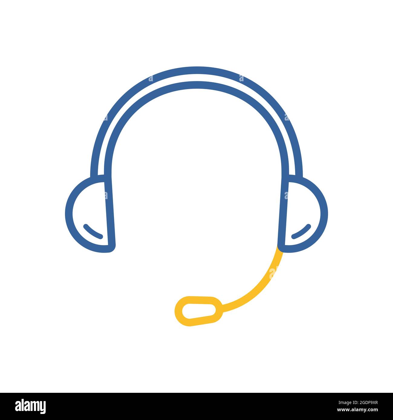 Headset. Headphones with microphone vector icon. Graph symbol for music ...