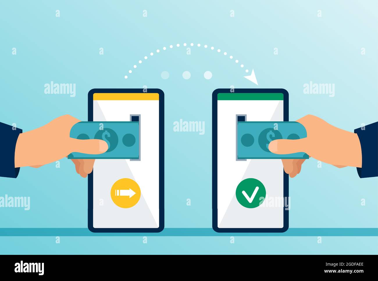 Money transfer using online banking app concept Stock Vector Image ...