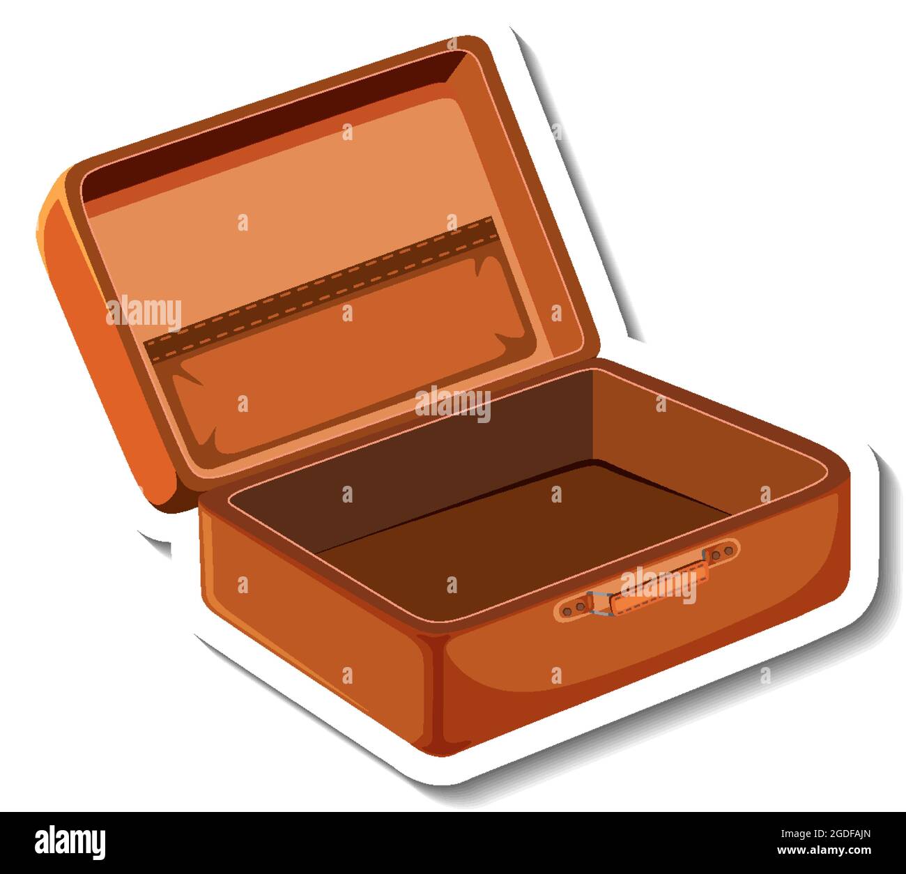 Leather suitcase opened cartoon sticker illustration Stock Vector Image ...