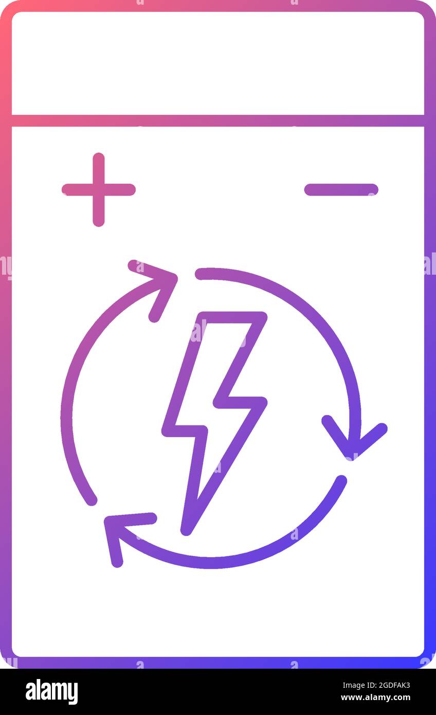 Rechargeable lithium polymer battery gradient linear vector manual ...