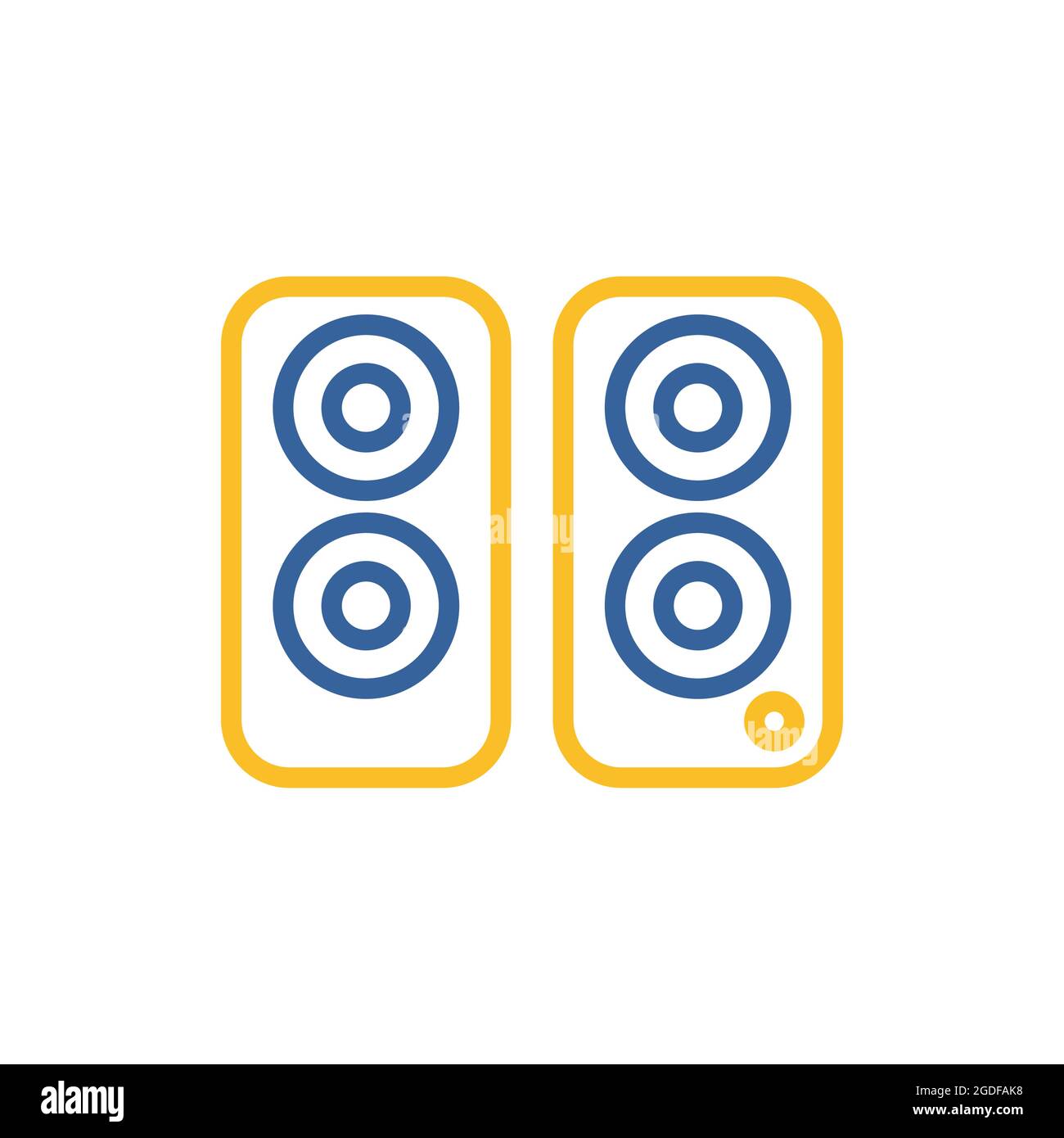 Two acoustic speaker vector flat icon. Graph symbol for music and sound ...