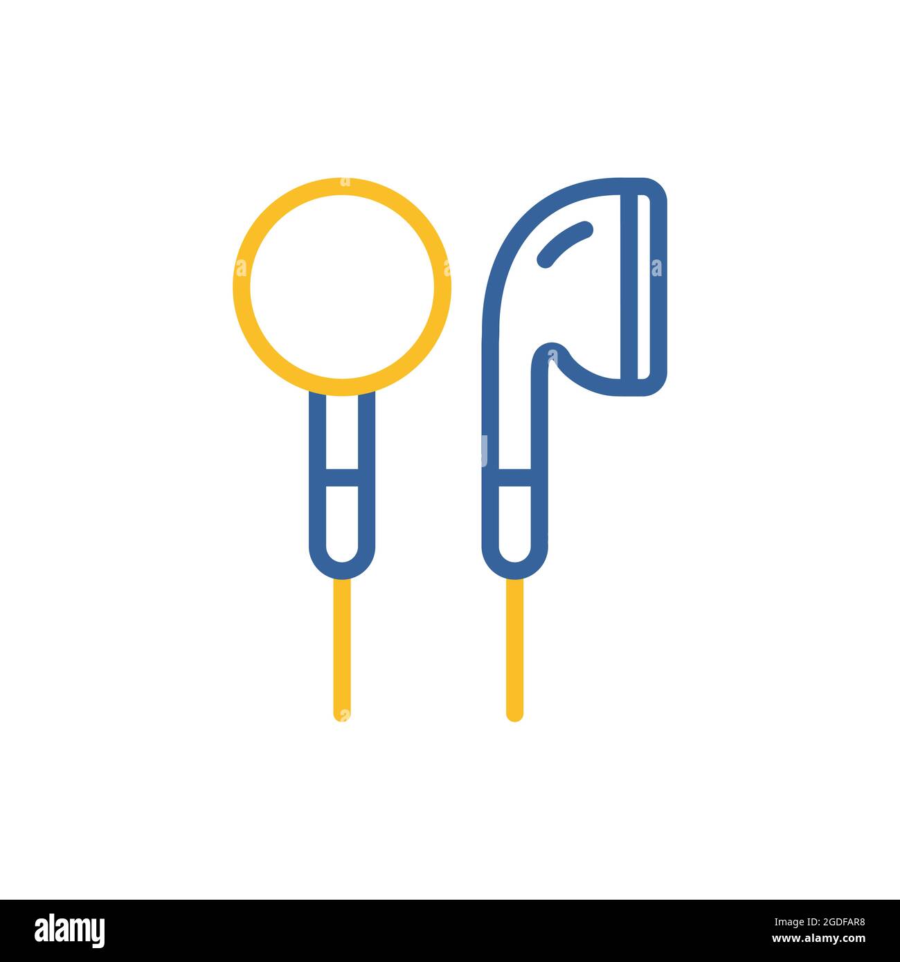 Ear-bud headphone vector flat icon. Graph symbol for music and sound ...