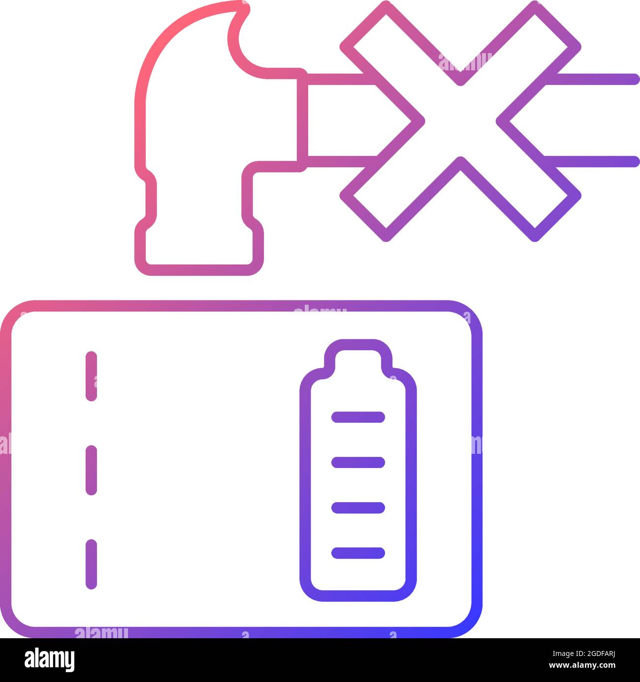 Dont crush powerbank gradient linear vector manual label icon Stock Vector Image & Art - Alamy