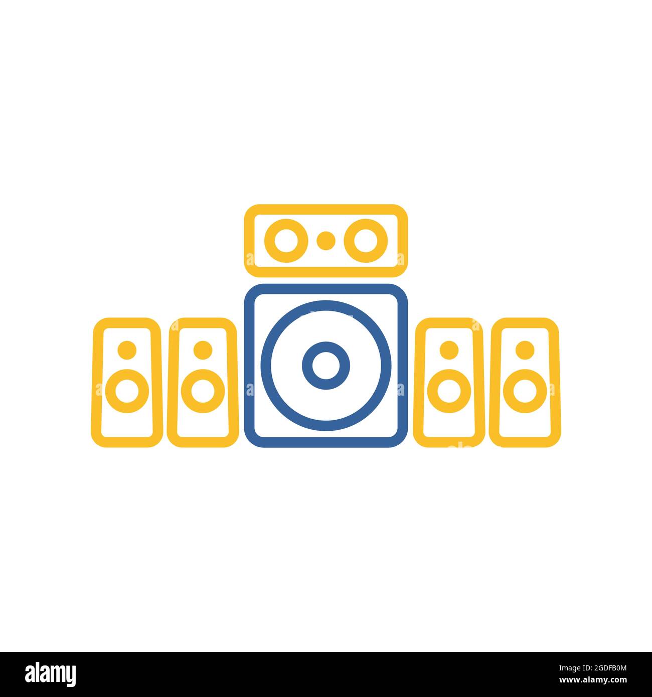 5.1 surround sound system vector icon. Graph symbol for music and sound ...