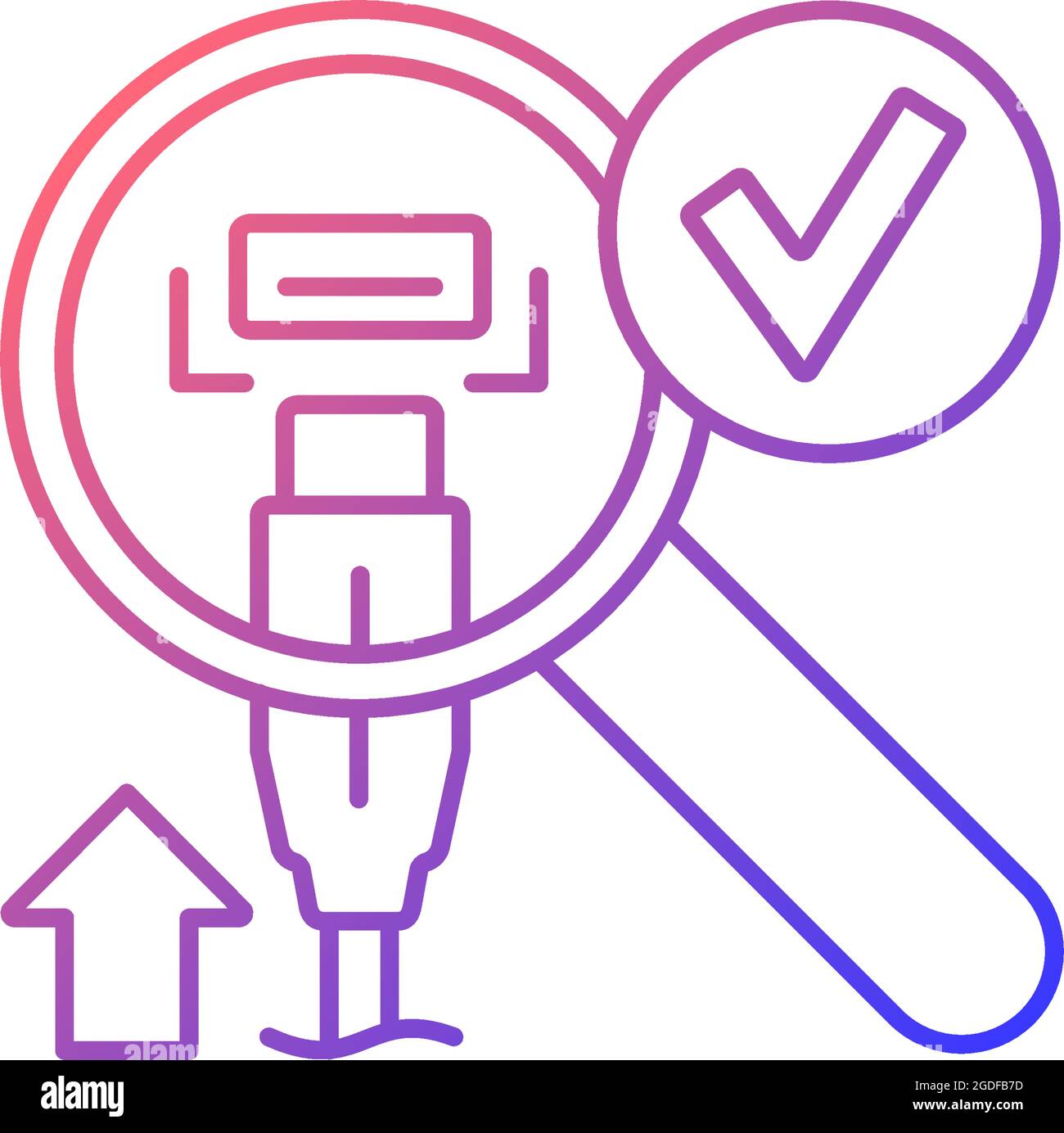 Check if connector and port match gradient linear vector manual label icon Stock Vector Image ...