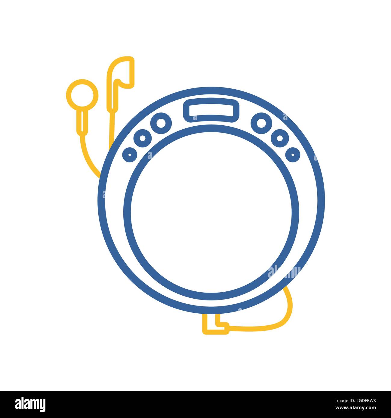 Portable CD player with earphone vector icon. Music sign. Graph symbol ...