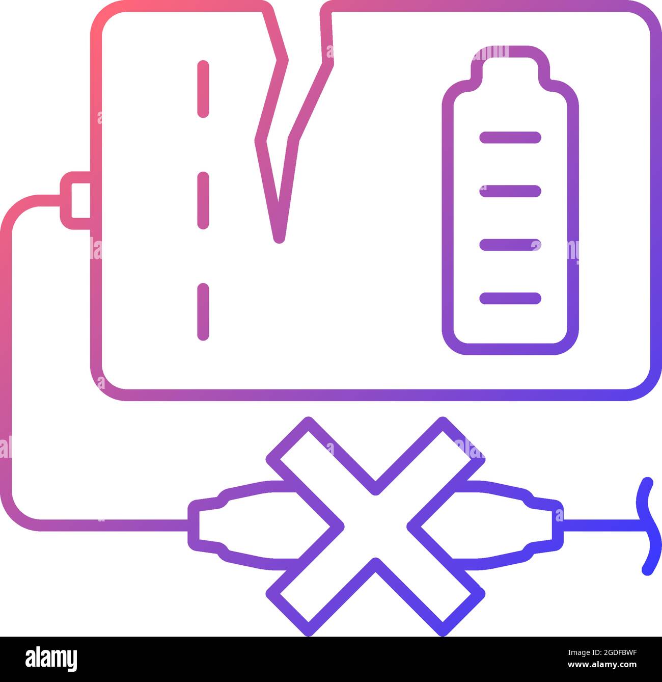 Dont use powerbank if damaged gradient linear vector manual label icon Stock Vector Image & Art ...