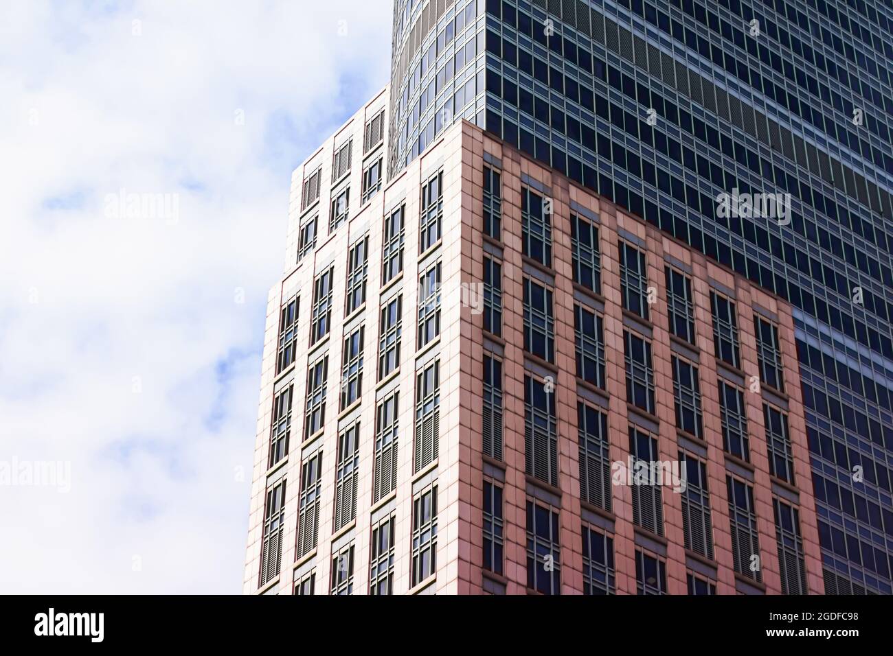 Corporate office building in financial district, modern skyscraper in ...