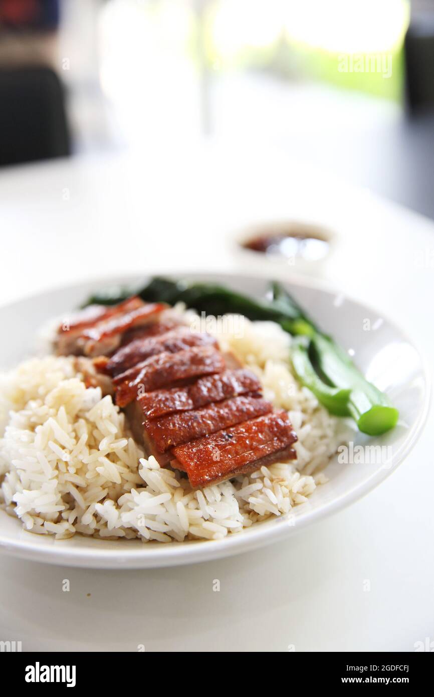 roast duck over rice Stock Photo - Alamy
