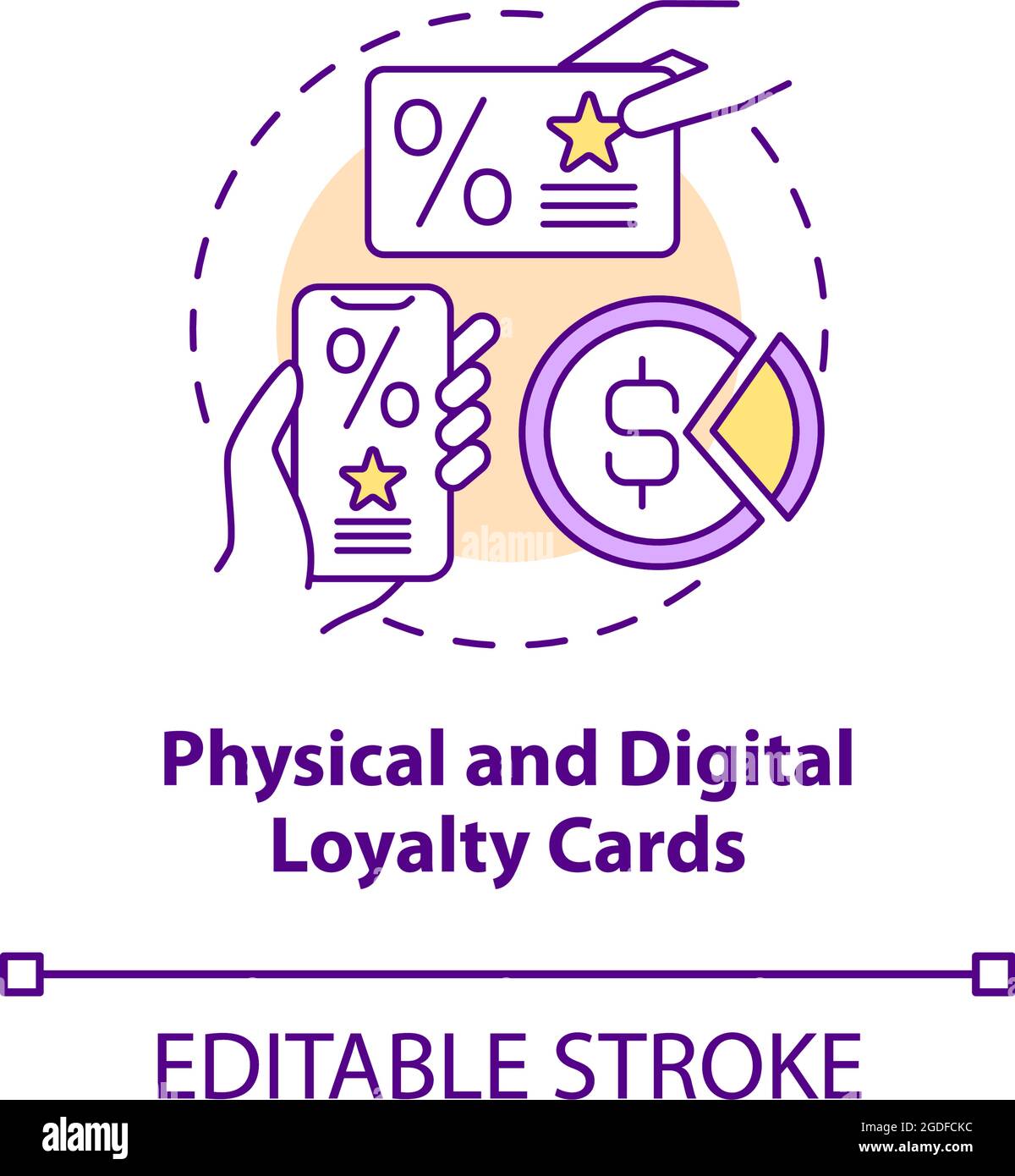 Physical and digital loyalty cards concept icon Stock Vector Image ...