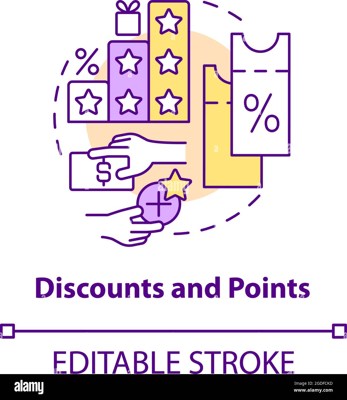 Discounts and points concept icon Stock Vector Image & Art - Alamy