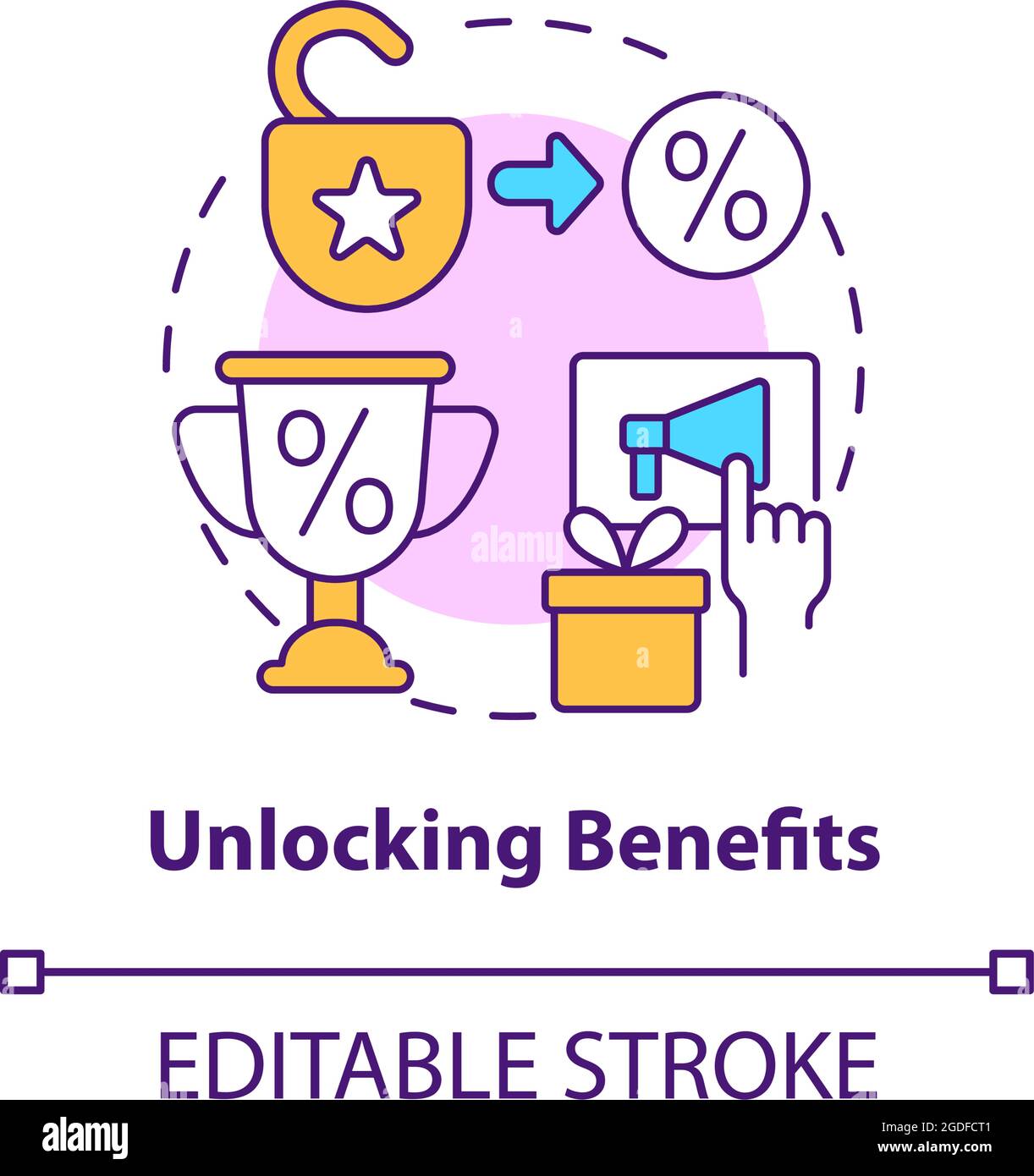 Unlocking benefits concept icon Stock Vector Image & Art - Alamy