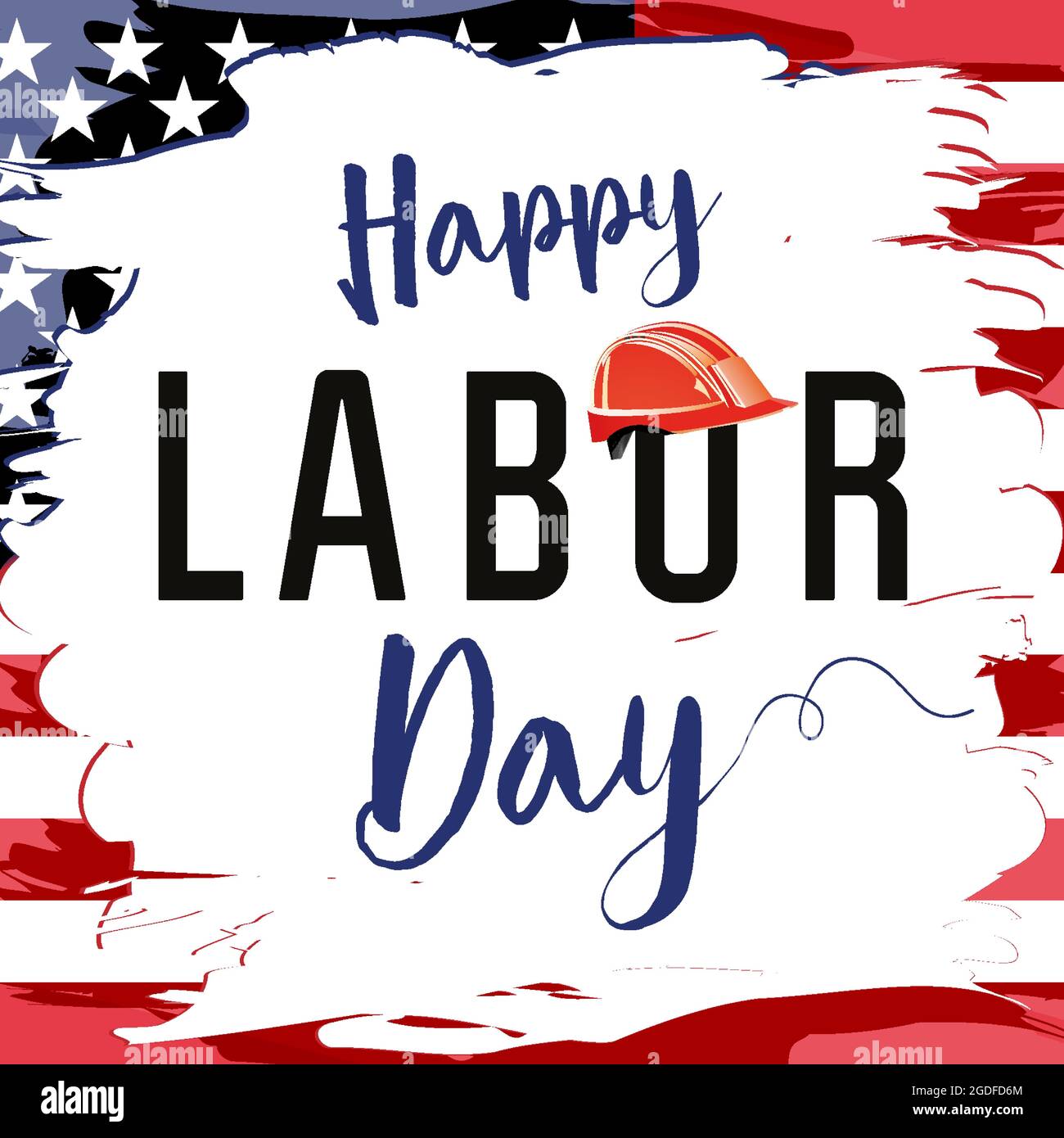 Happy Labor Day USA creative square banner. Isolated abstract graphic ...