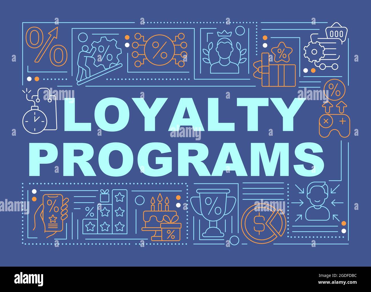 Loyalty programs blue word concepts banner Stock Vector Image & Art - Alamy