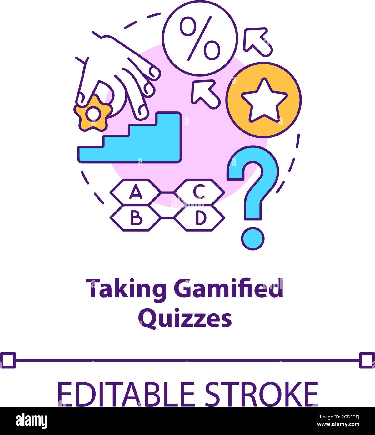 Taking gamified quizzes concept icon Stock Vector Image & Art - Alamy