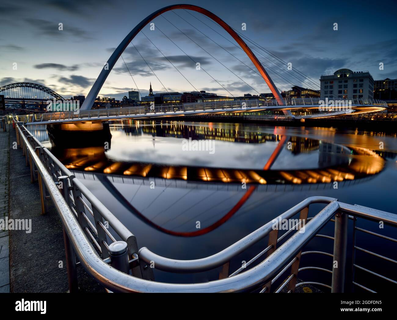 The Gateshead Eye Bridge over the River Tyne Stock Photo - Alamy