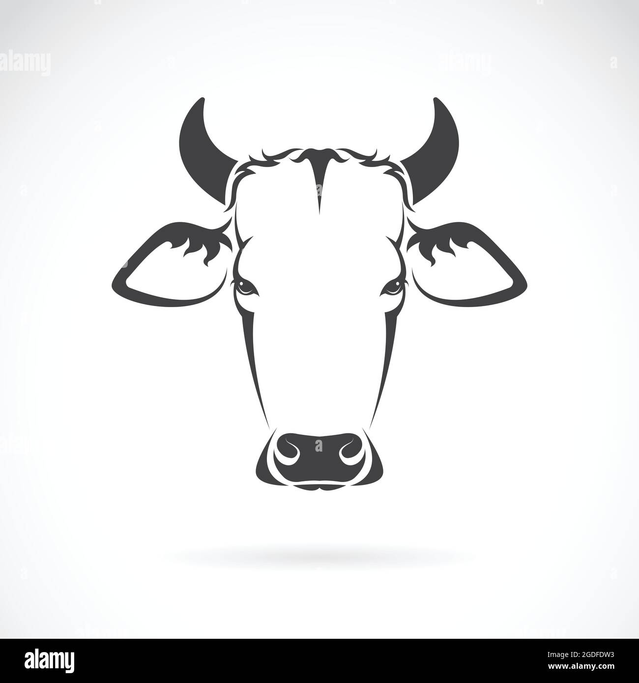 Vector image of a cow head on white background. Easy editable layered ...