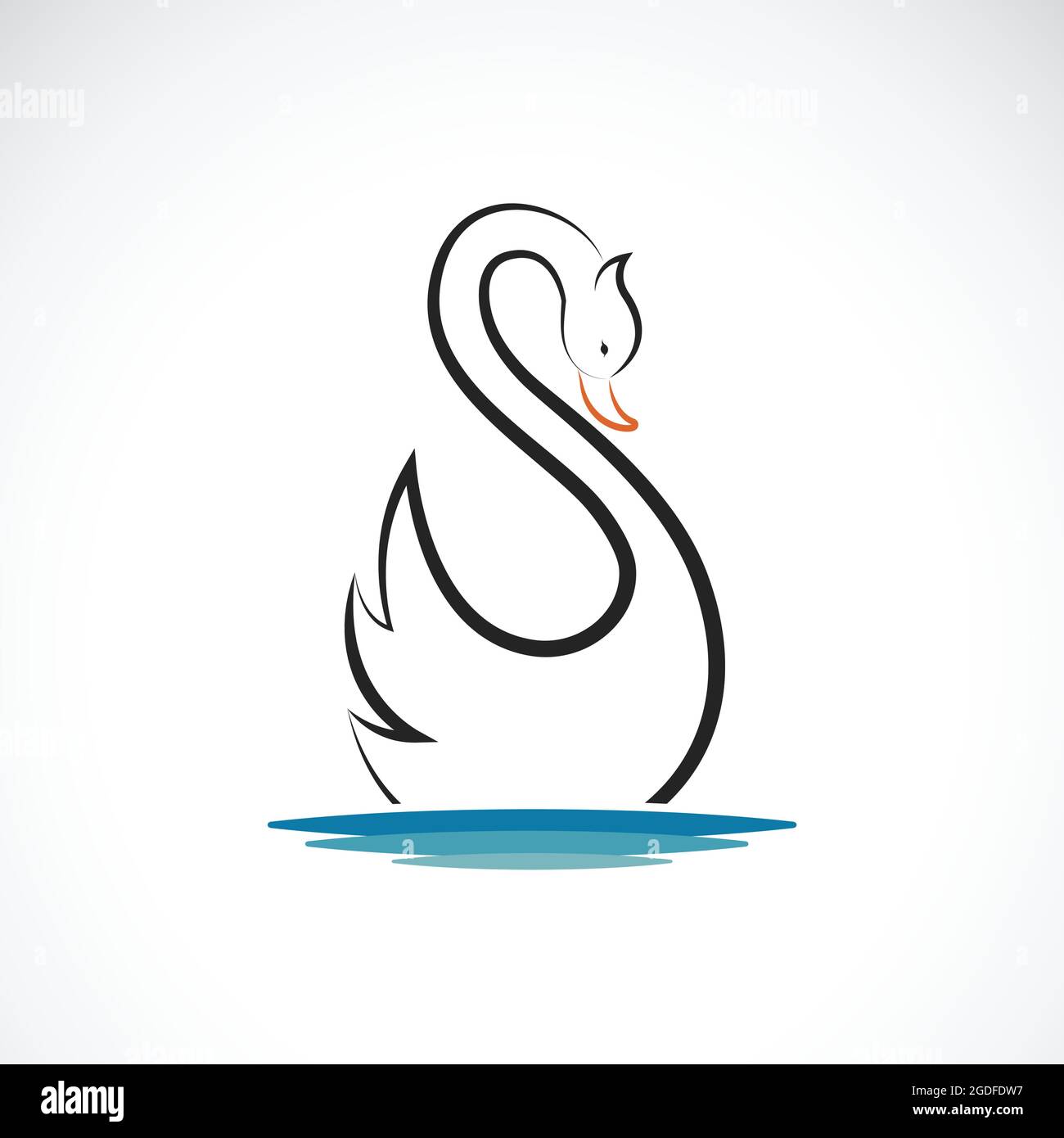 Vector of swan design on white background. Wild Animals. Birds. Swans ...
